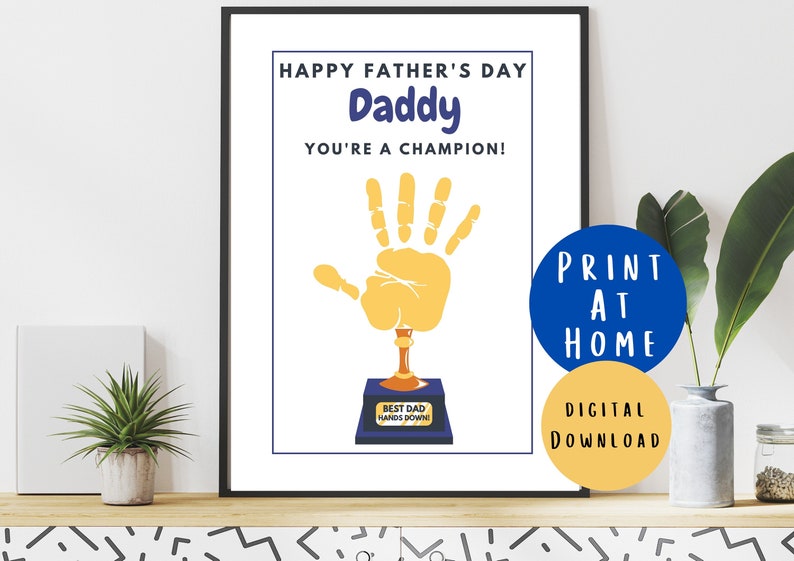 Daddy Handprint Art - Father's Day Printable - DIY Craft Activity for ...