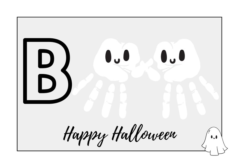 Halloween Ghost Handprint Art: DIY Keepsake Craft (digital Printable ...