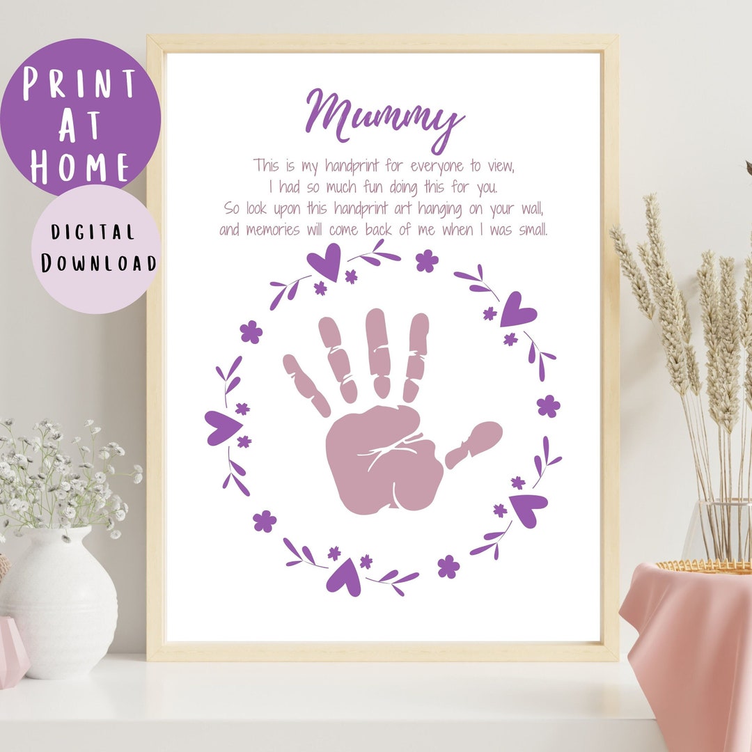 Mummy Handprint Art Memory Poem - Gift for Mummy - DIY Craft Activity ...