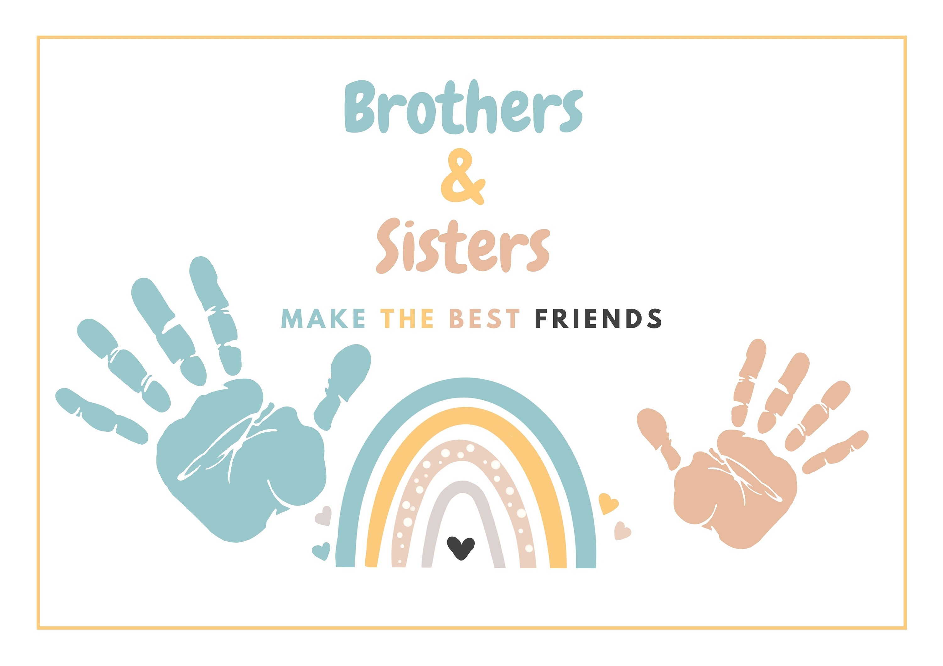 Playroom Wall Art - Sibling Handprints - DIY Craft Activity for Baby ...