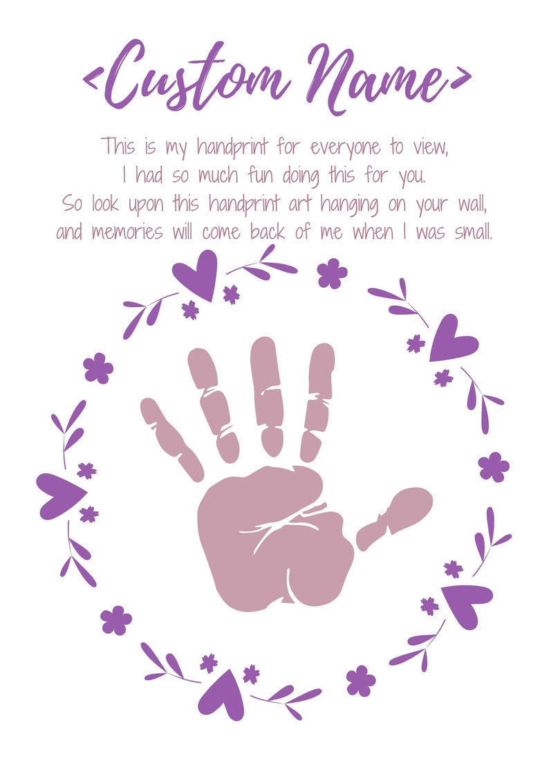 Personalised Handprint Art Poem - Mothers Day Gift - DIY Craft Activity ...