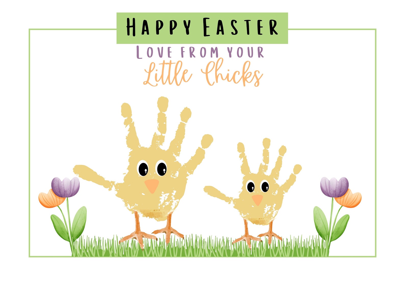 Happy Easter Handprint Activity Wall Art - Easter Chick - DIY Craft ...