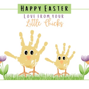 Happy Easter Handprint Activity Wall Art - Easter Chick - DIY Craft ...