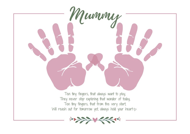 Mummy Handprint Art Poem - Gift for Mummy - DIY Craft Activity for Baby ...