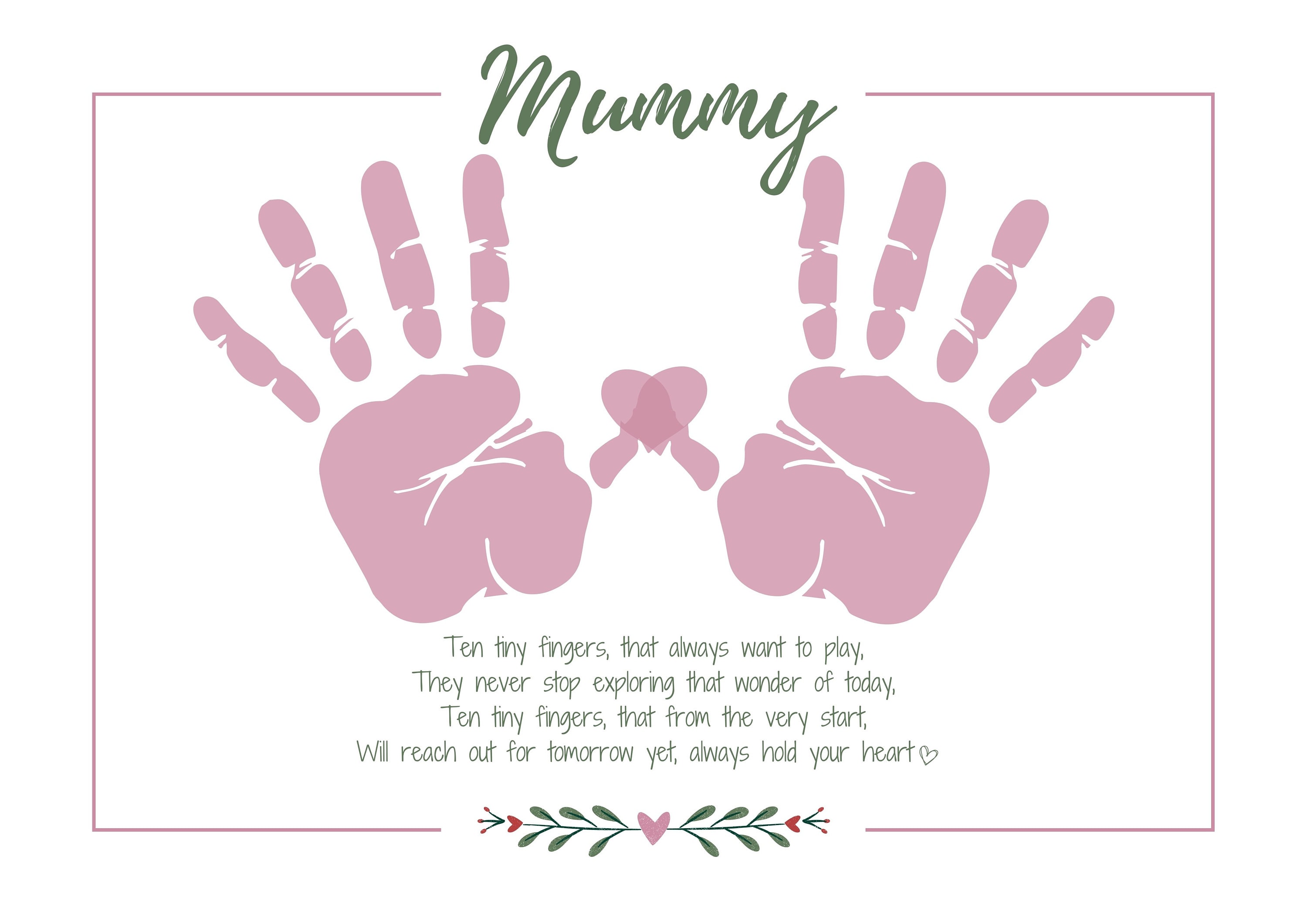 Mummy Handprint Art Poem - Gift for Mummy - DIY Craft Activity for Baby ...