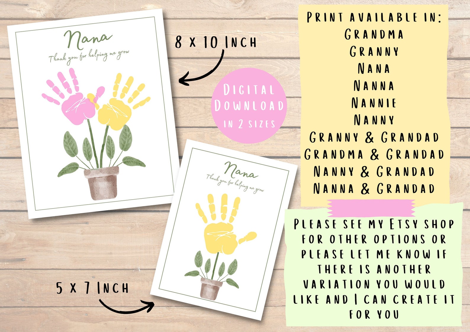 Gift for Nanny Handprint Wall Art DIY Craft Activity for - Etsy