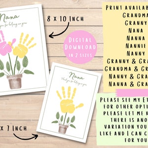 Gift for Nanny Handprint Wall Art DIY Craft Activity for - Etsy