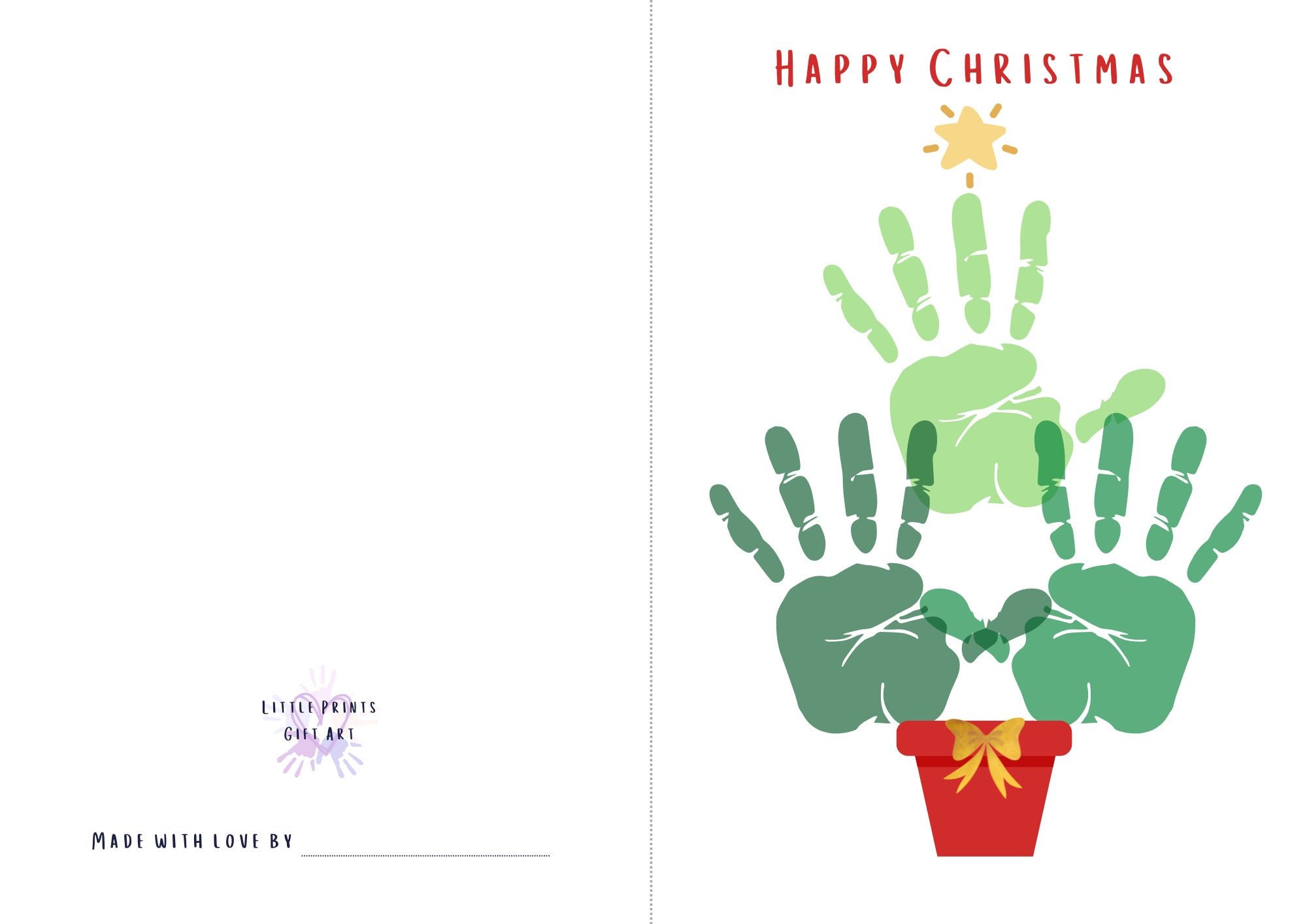 Christmas Tree Card - Hand Print Footprint Fingerprint Craft for Babies ...