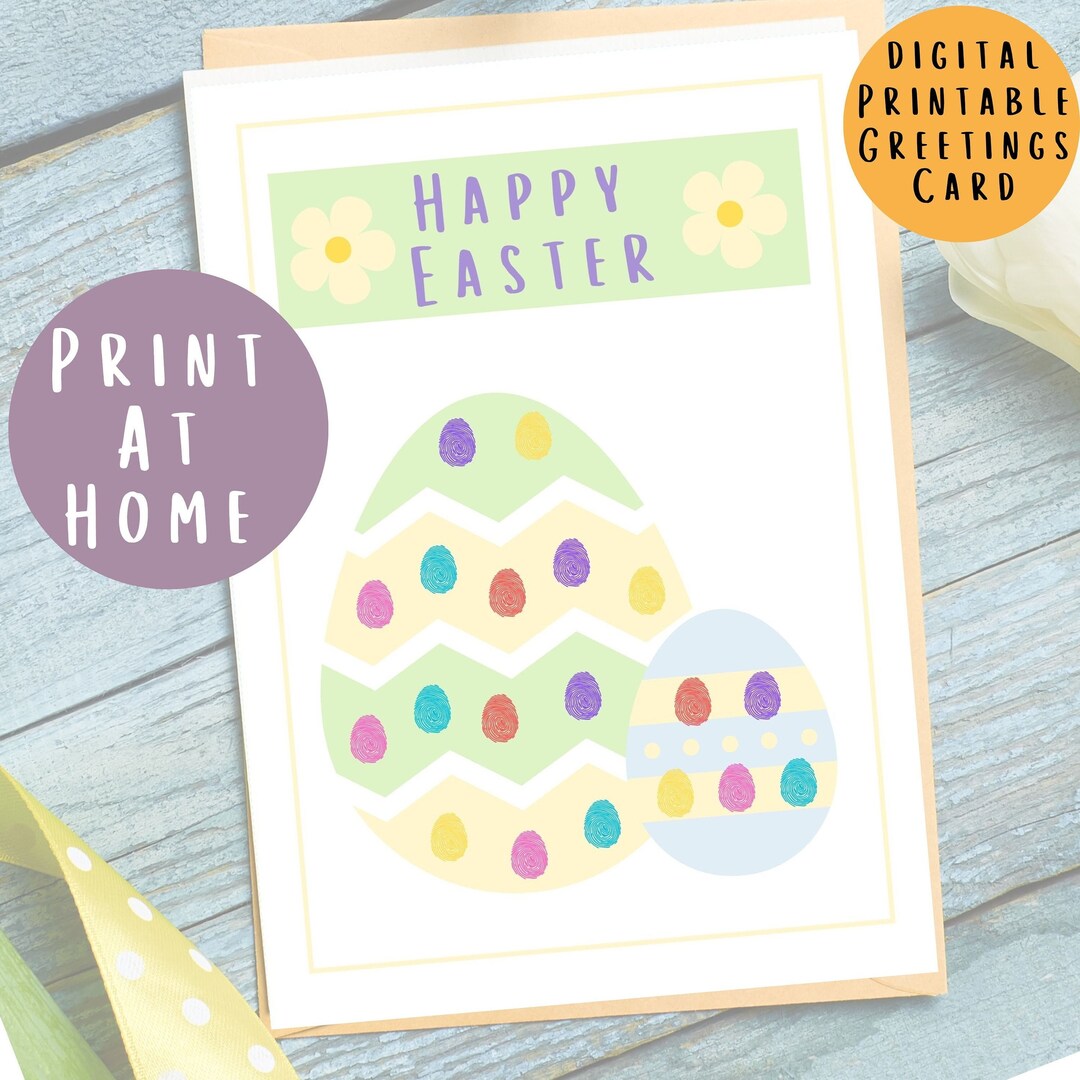 Fingerprint Easter Card – DIY Craft Activity, Kids Keepsake (digital ...