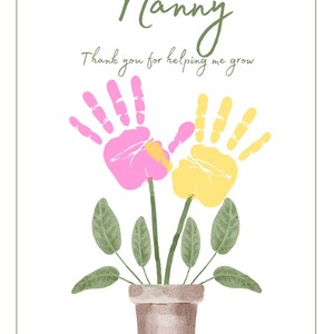 Gift for Nanny - Handprint Wall Art - DIY Craft Activity for Baby ...