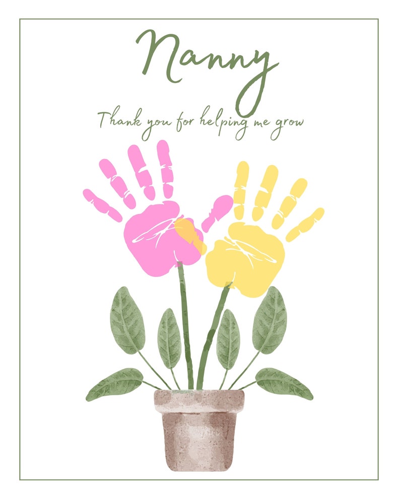 Gift for Nanny Handprint Wall Art DIY Craft Activity for - Etsy