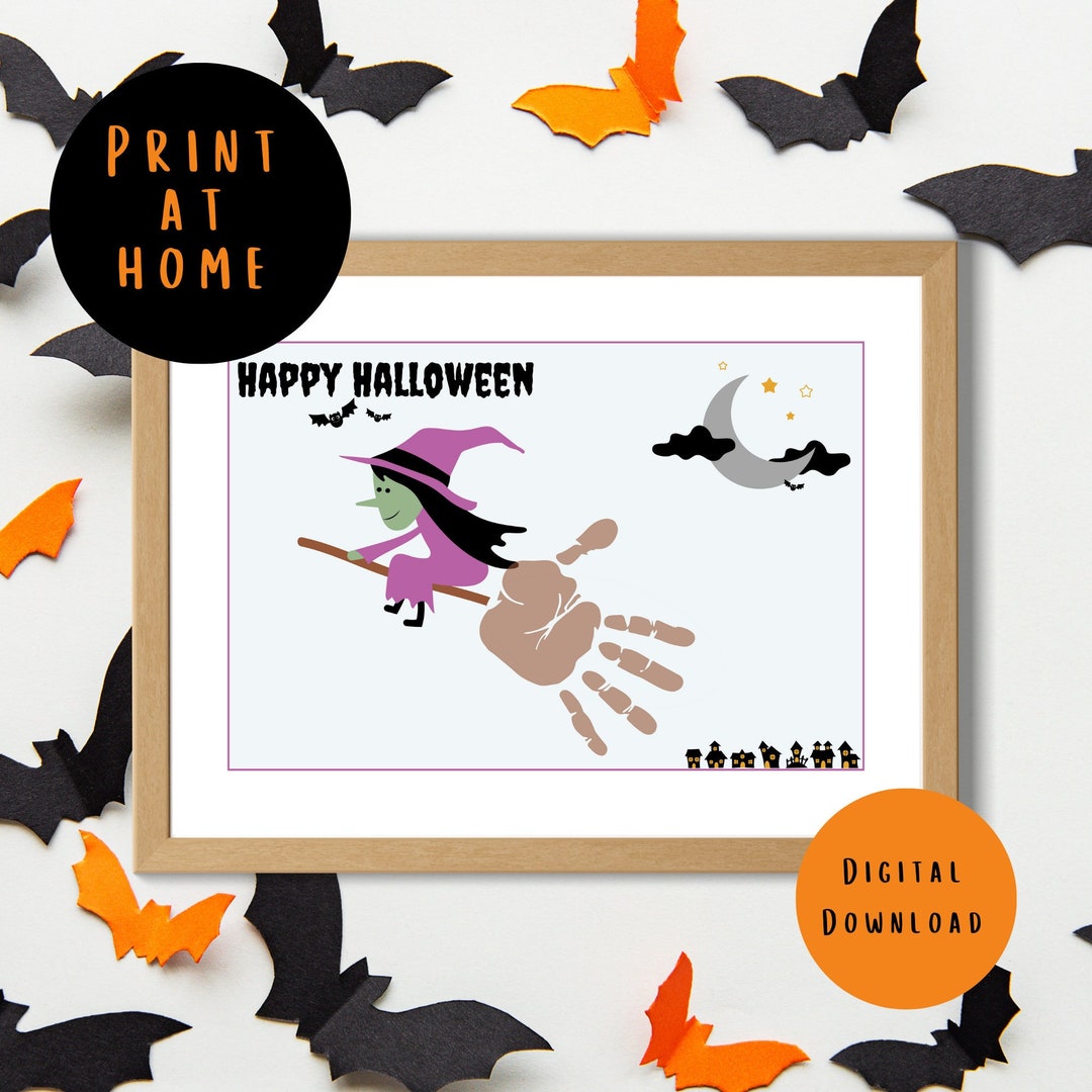 Halloween Witch Printable Handprint Art - DIY Craft Print for Baby ...