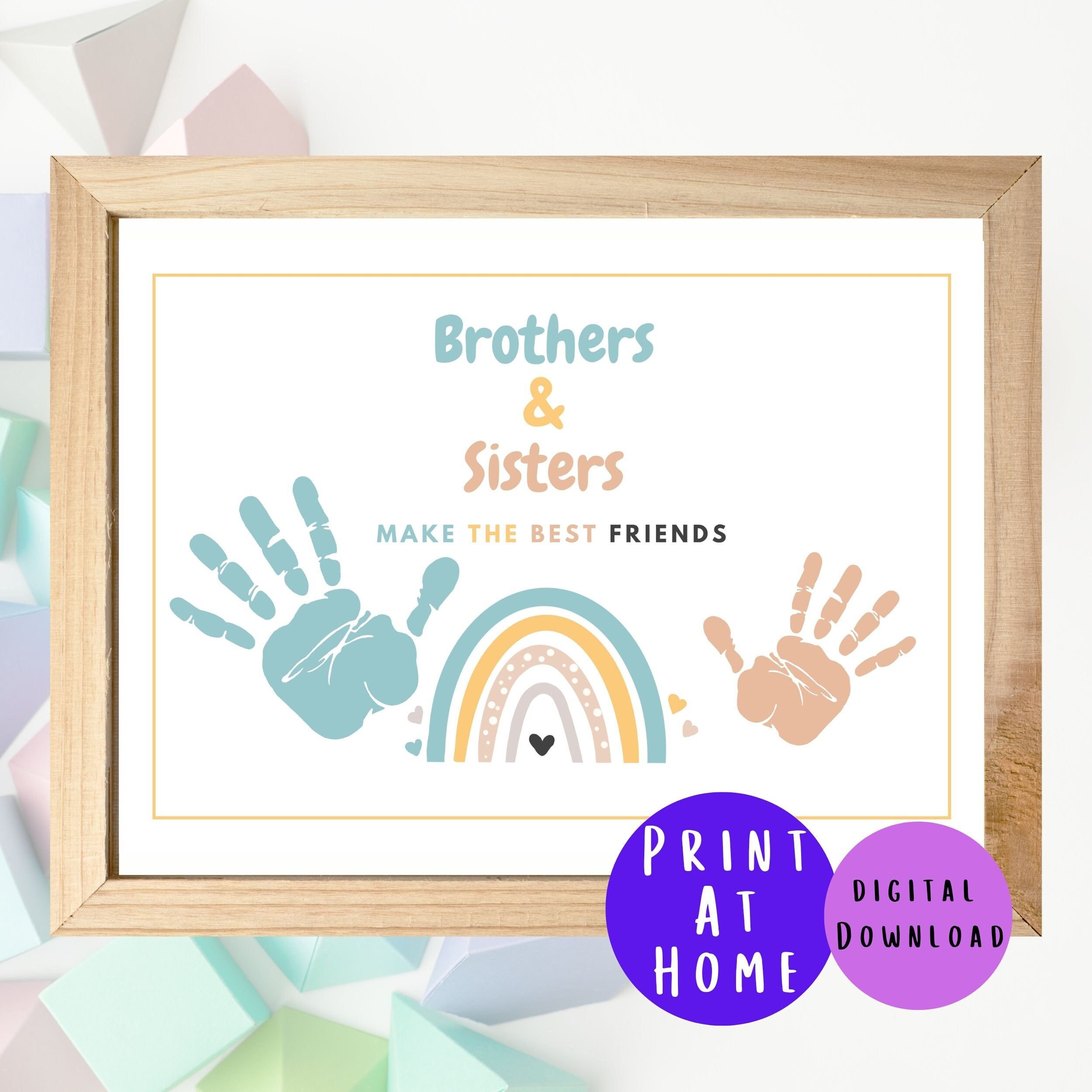 Playroom Wall Art - Sibling Handprints - DIY Craft Activity for Baby ...