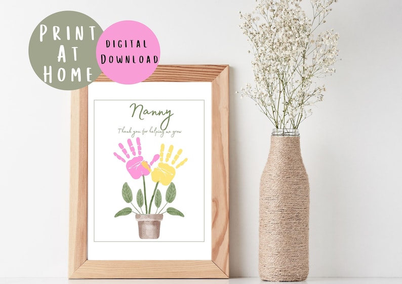 Gift for Nanny Handprint Wall Art DIY Craft Activity for - Etsy