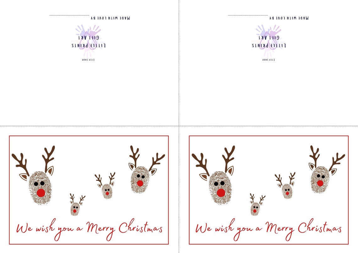 Christmas Card Art DIY Activity - Print at Home - Rudolph Reindeer ...