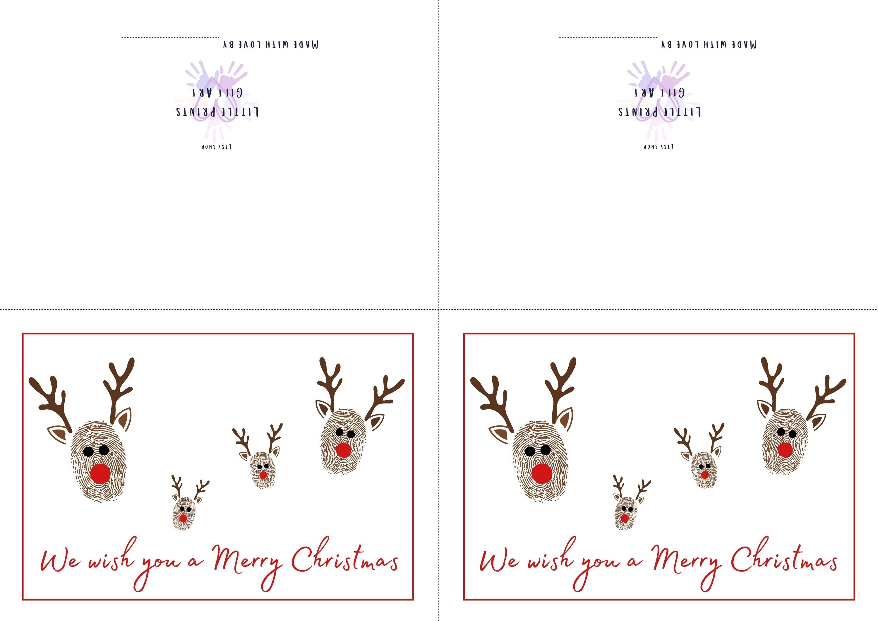 Christmas Card Art DIY Activity - Print at Home - Rudolph Reindeer ...
