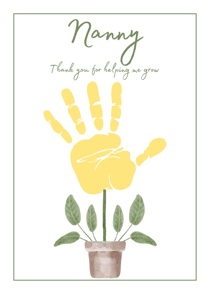 Gift for Nanny Handprint Wall Art DIY Craft Activity for - Etsy