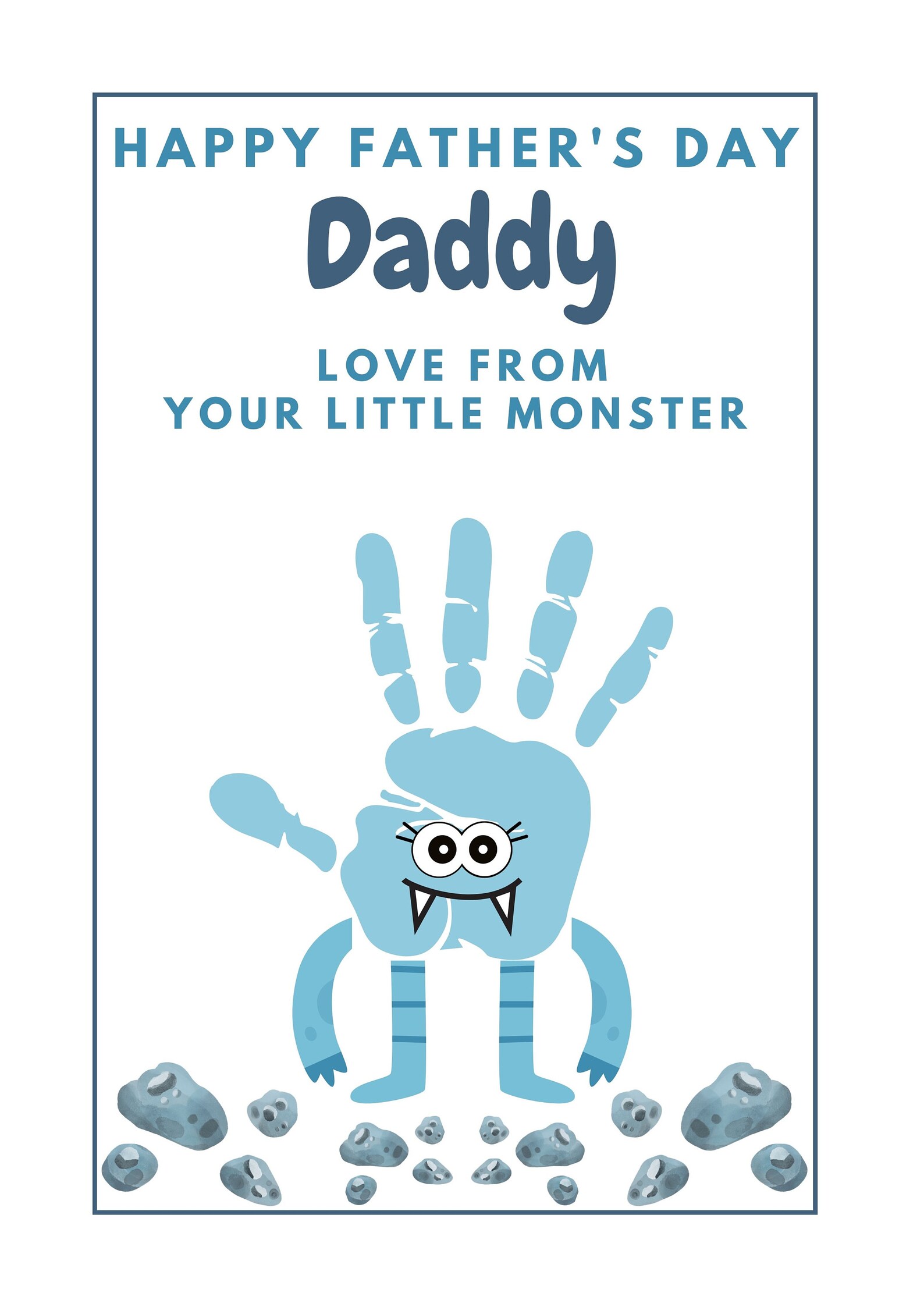 Monster Handprint Art - Father's Day Handprint Printable - DIY Craft ...