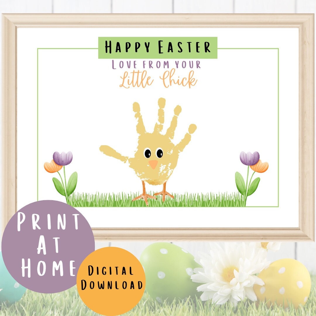 Easter Chick Handprint Craft – DIY Keepsake Art (digital Printable) - Etsy