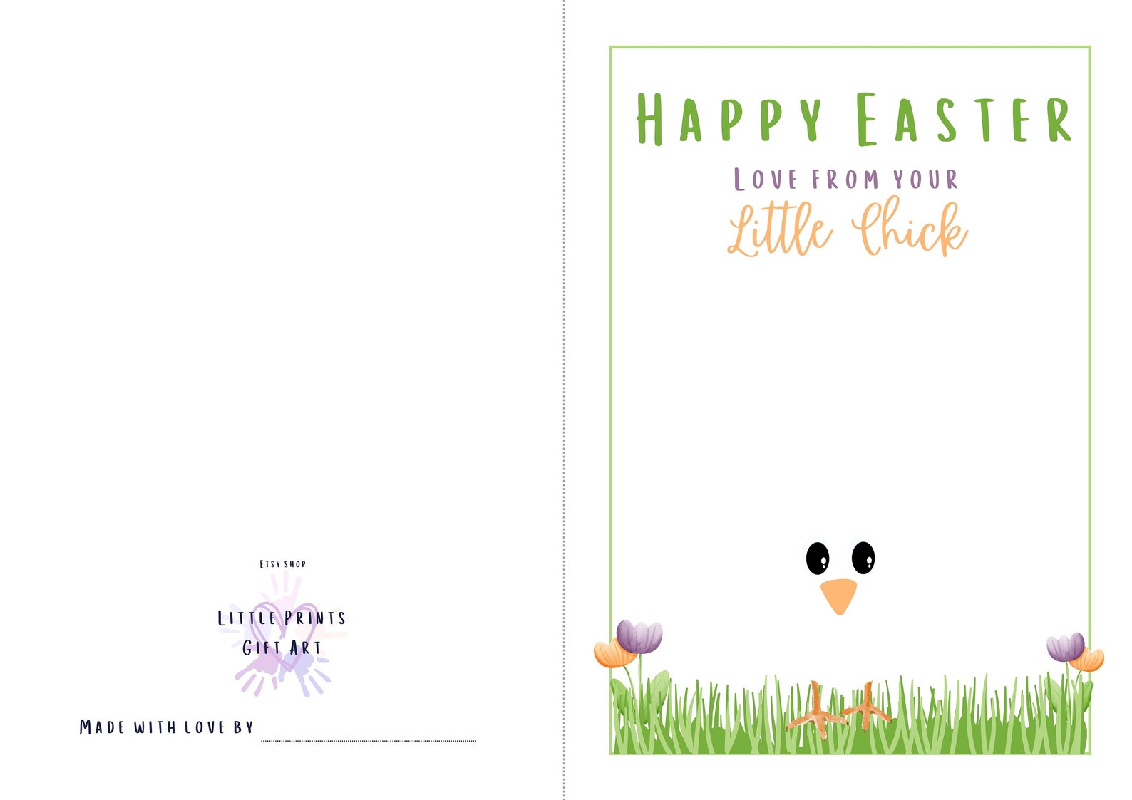 Happy Easter Chick Hand Print Card - DIY Craft Activity Print for Baby ...