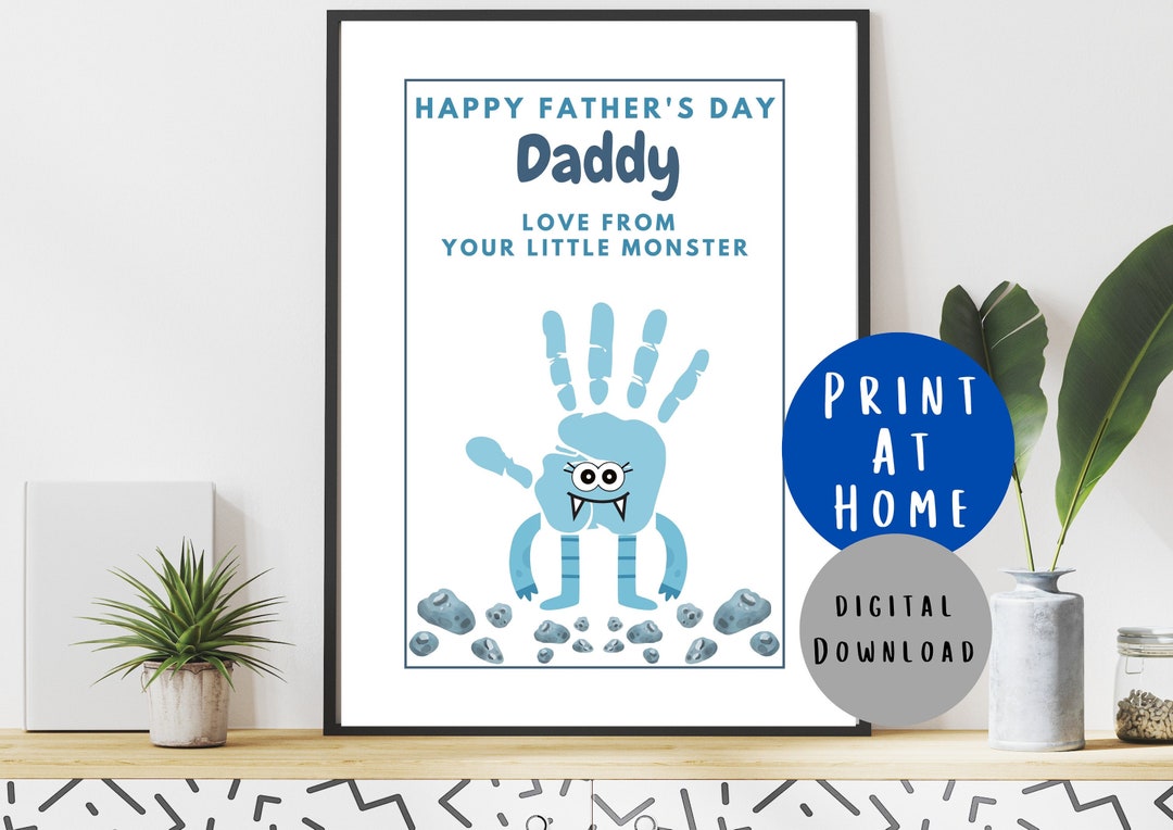 Monster Handprint Art - Father's Day Handprint Printable - DIY Craft ...