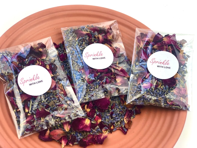 50 Lavender Buds and Dried Red Rose Confetti, Wedding Confetti Throws ...