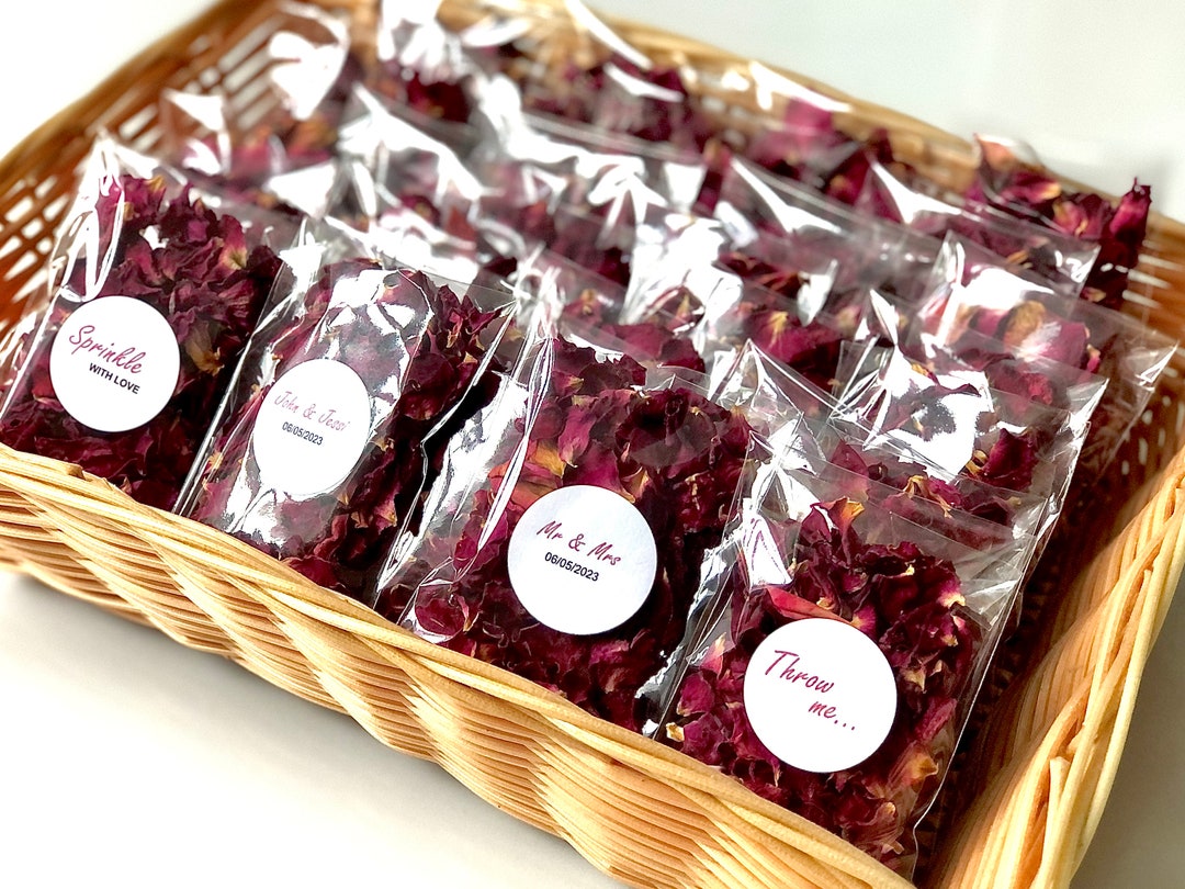 75 Dried Rose Wedding Confetti Throws, Aromatic Red Rose Confetti ...