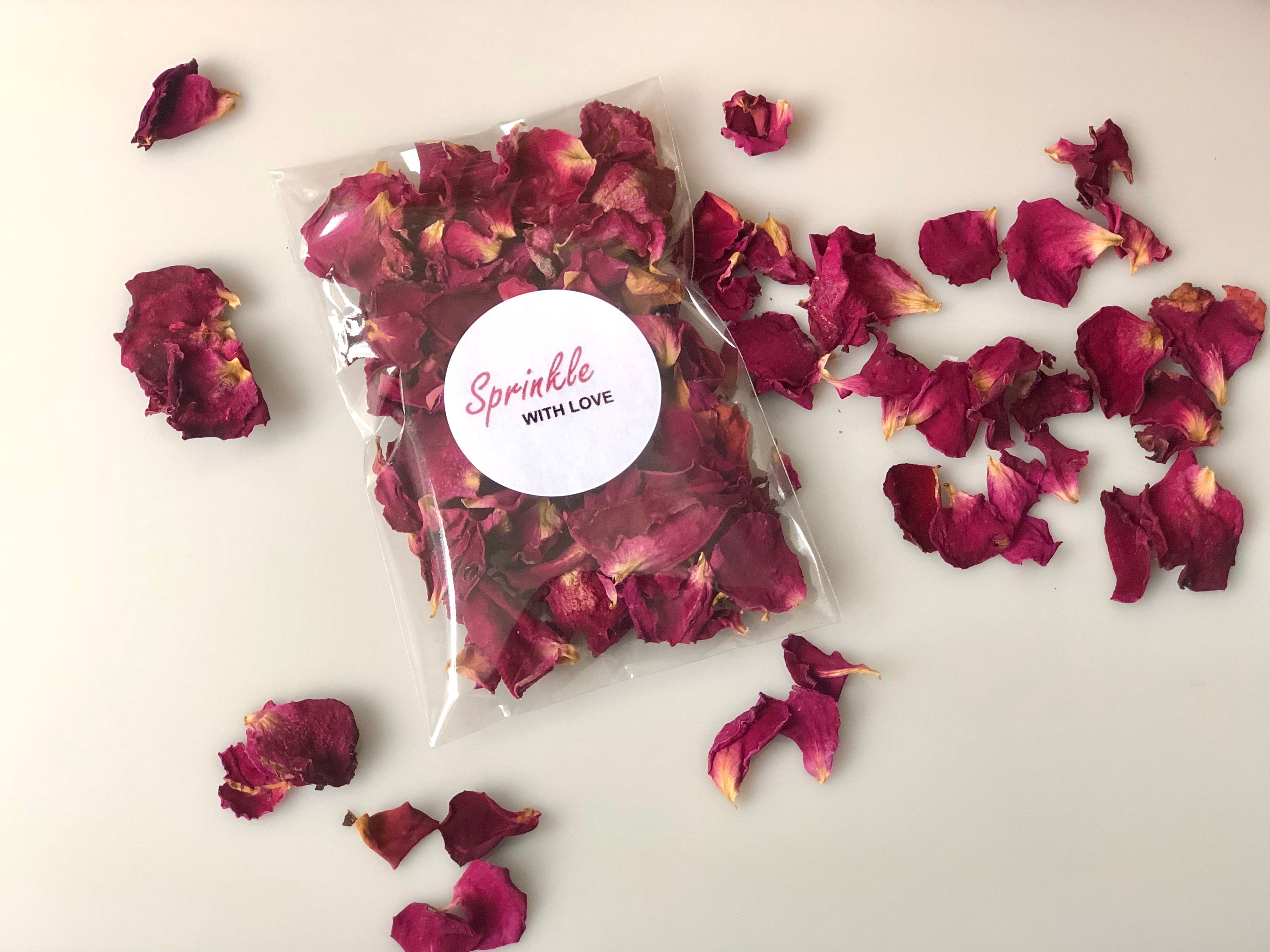 50 Wedding Confetti Throws Dried Red Rose Wedding Confetti - Etsy UK