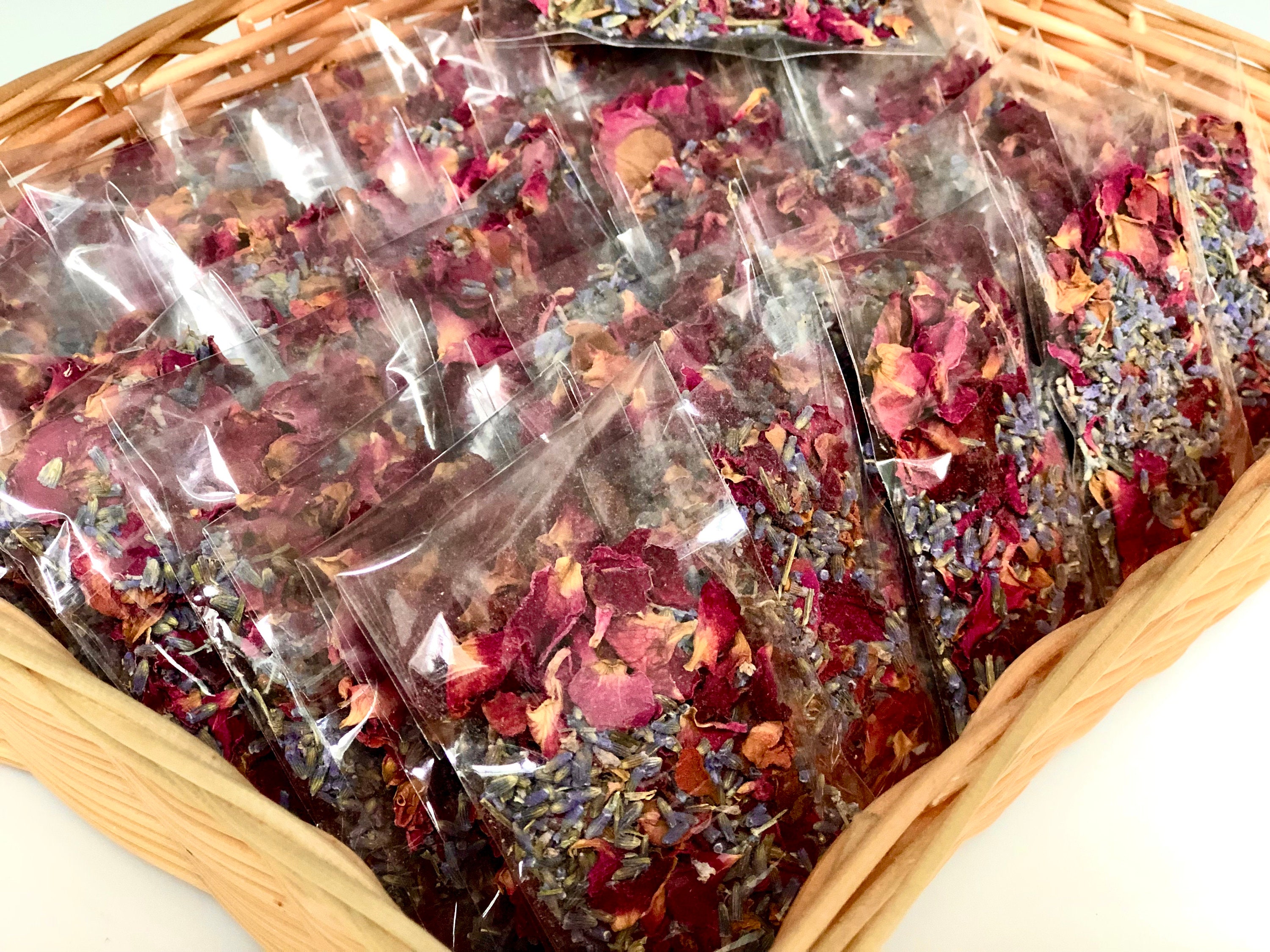 50 Lavender Buds and Dried Red Rose Confetti, Wedding Confetti Throws ...