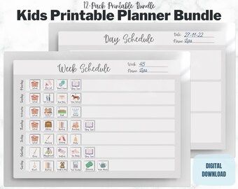 Weekly Printable Planner for Kids, Custom Printable Weekly Kids ...