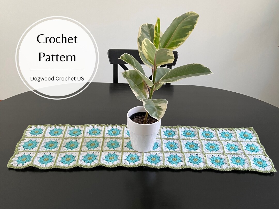CROCHET PATTERN Daisy Granny Square Table Runner Crochet - Etsy UK