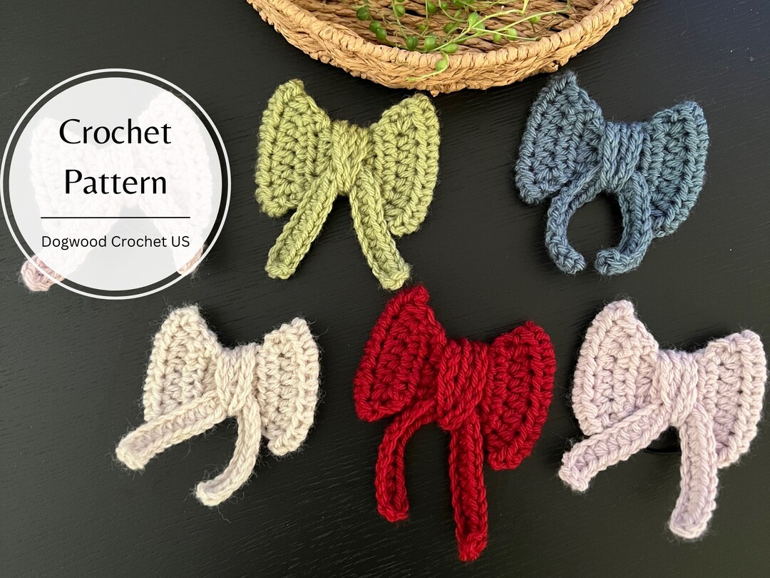CROCHET PATTERN No-sew Bow Applique DIY Crochet Bow - Etsy