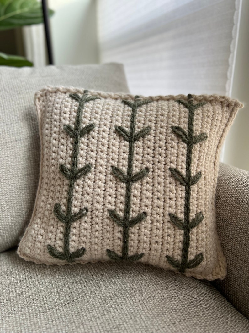 CROCHET PATTERN Botanical Pillow Crochet Home Decor - Etsy