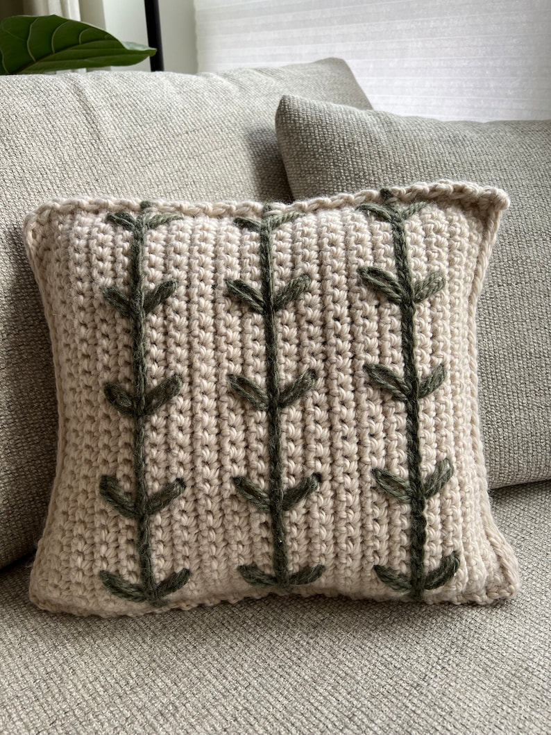 CROCHET PATTERN Botanical Pillow Crochet Home Decor - Etsy