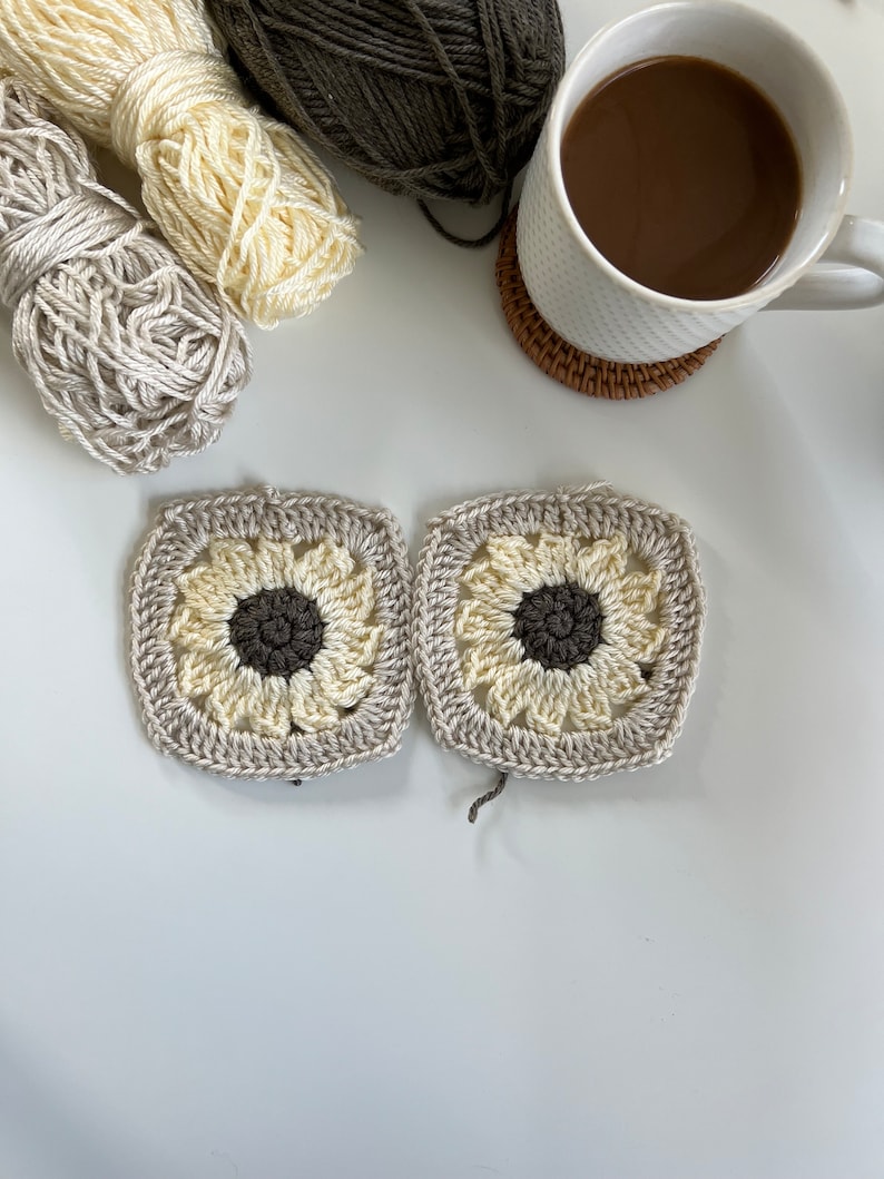 Sunflower Granny Square Crochet Pattern (PDF Digital Download) - Etsy