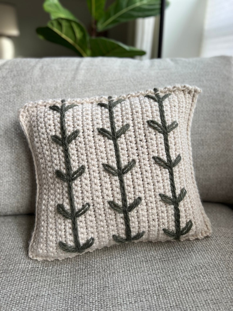 CROCHET PATTERN Botanical Pillow Crochet Home Decor - Etsy