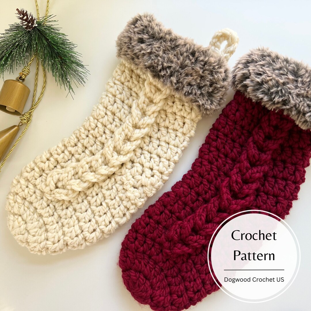 CROCHET PATTERN - Braided Christmas Stocking - Crochet Stocking Pattern ...
