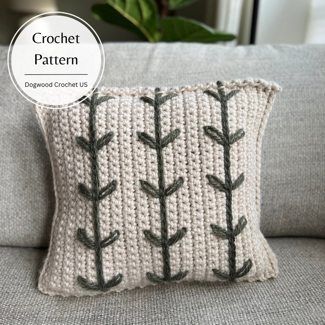 CROCHET PATTERN - Botanical Pillow - Crochet Home Decor - Crochet Throw ...
