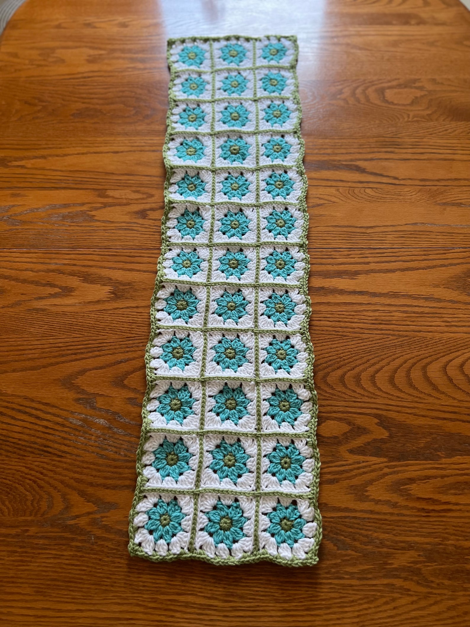 CROCHET PATTERN Daisy Granny Square Table Runner Crochet - Etsy UK