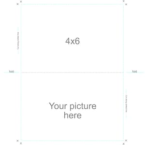 Folded Card Template for 8.5x11 Paper/ 4x6, 5x7/ PSD, PNG, JPEG, Tiff ...