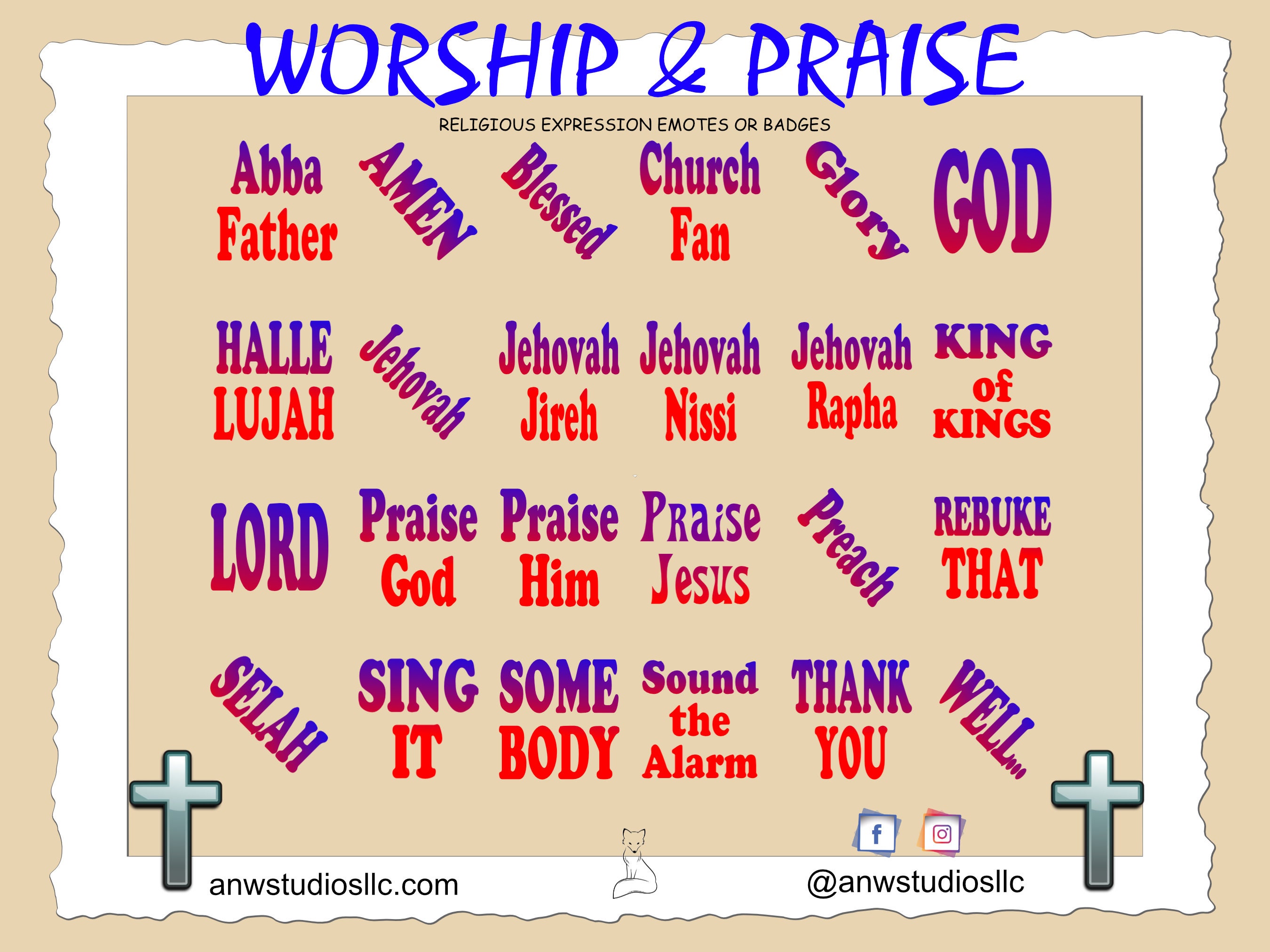 24x Emotes Show Your Love for the Lord/ Religious Emotes for Your ...