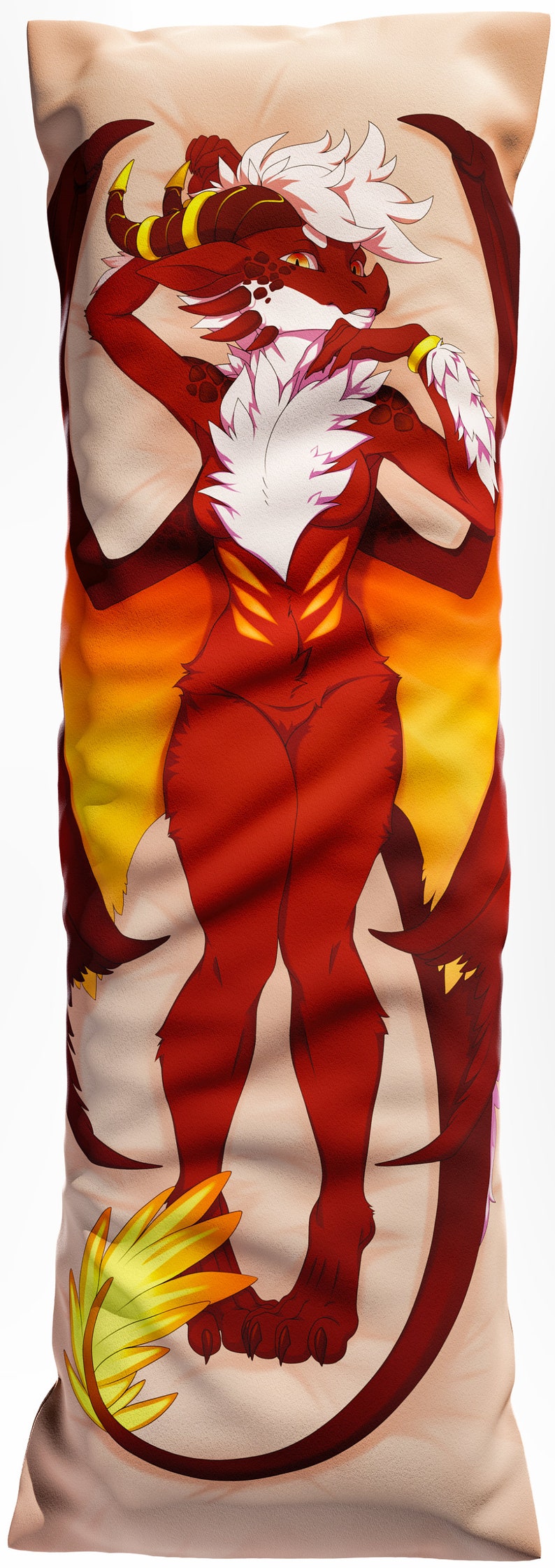 Daki Venmys The Red Dragon Dakimakura Furry Body Pillow Cover Etsy