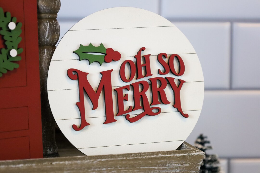 Oh so Merry Shiplap Sign Farmhouse Christmas Tiered Tray Decor ...