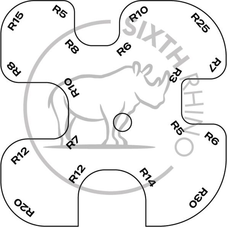 Acrylic Radius Template – 16 Radius Sizes | 10cm X 10cm | Inside ...