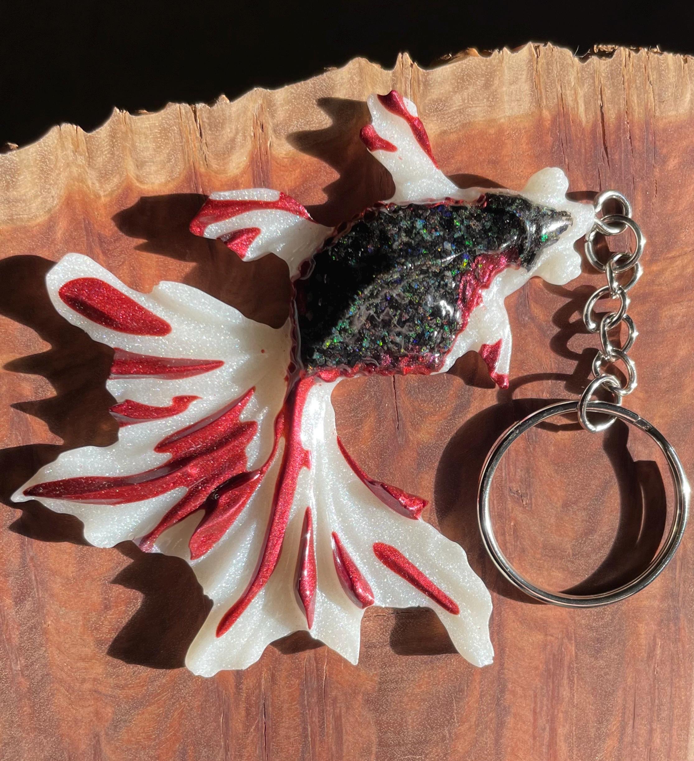 Stunning Australian Andamooka Matrix Opal Goldfish Keychain Charm - Etsy