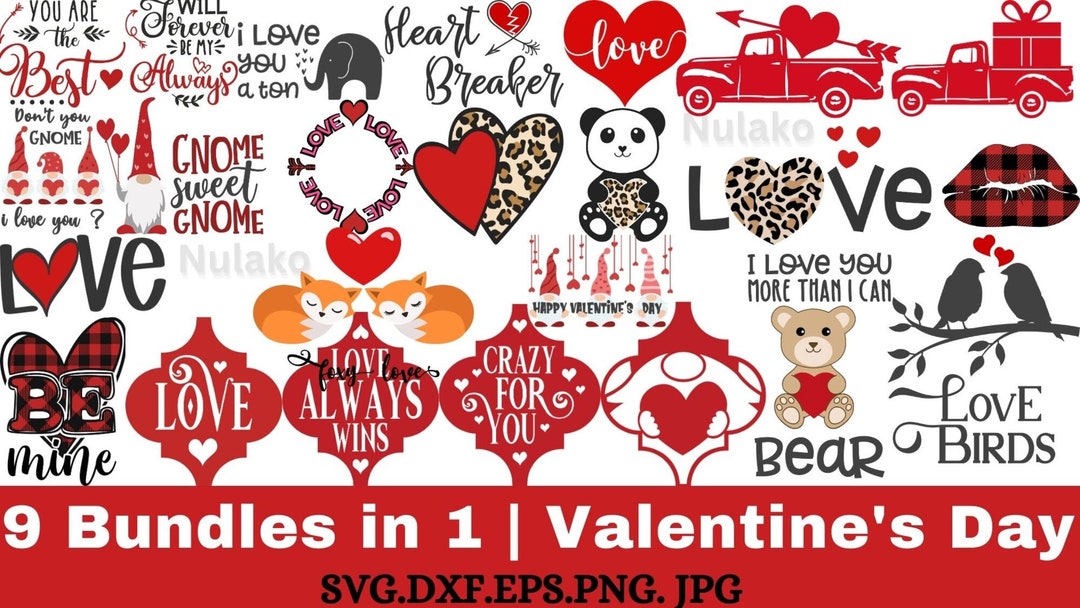 Valentine's Day SVG MEGA Bundle, Valentine's Day SVG, Heart Svg, Love ...