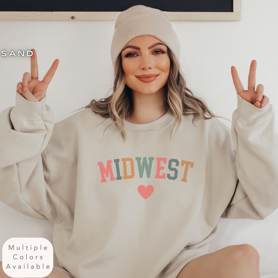 Cute Midwest Sweatshirt, Cosy Midwest Shirt, Trendy Midwestern Crewneck ...