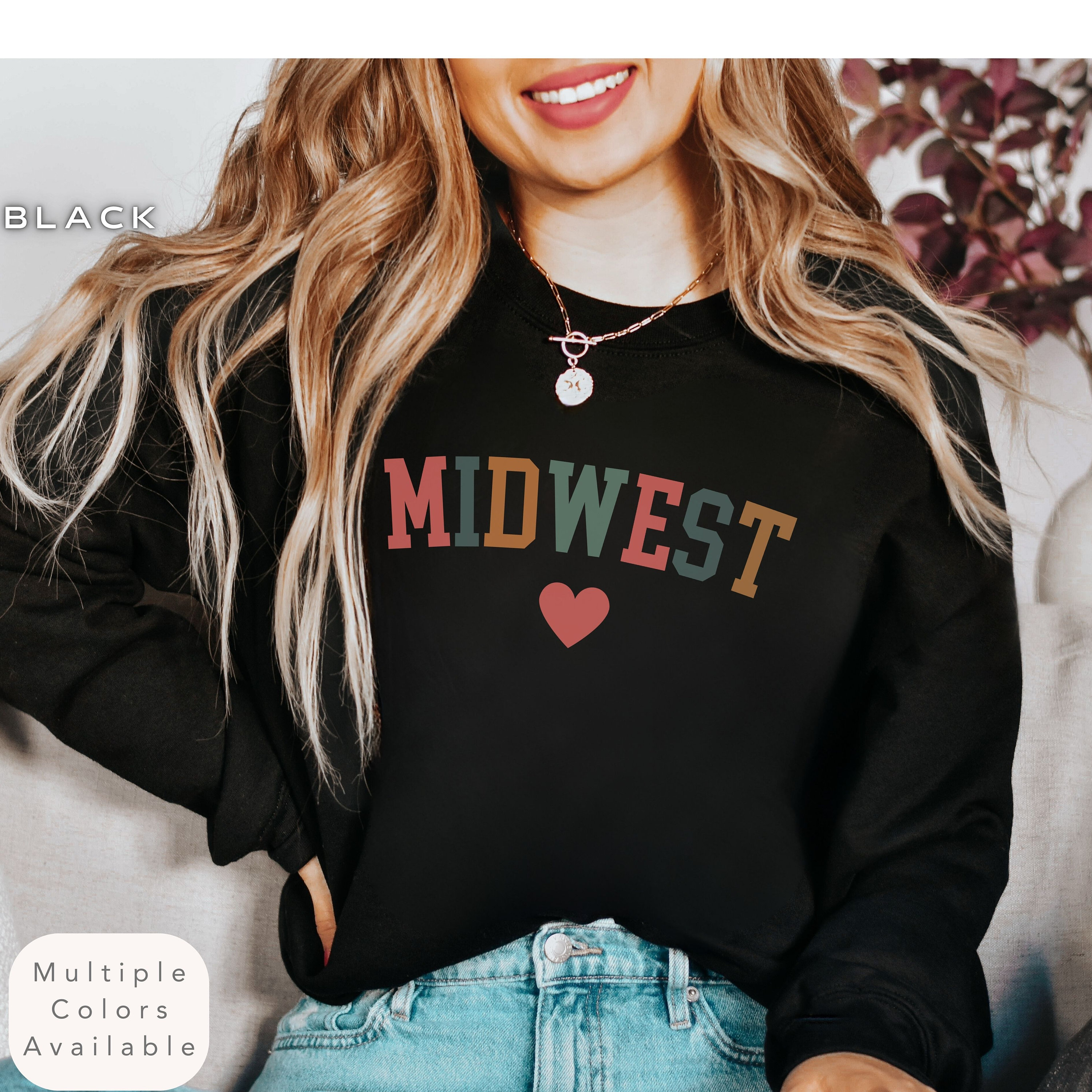 Cute Midwest Sweatshirt, Cosy Midwest Shirt, Trendy Midwestern Crewneck ...