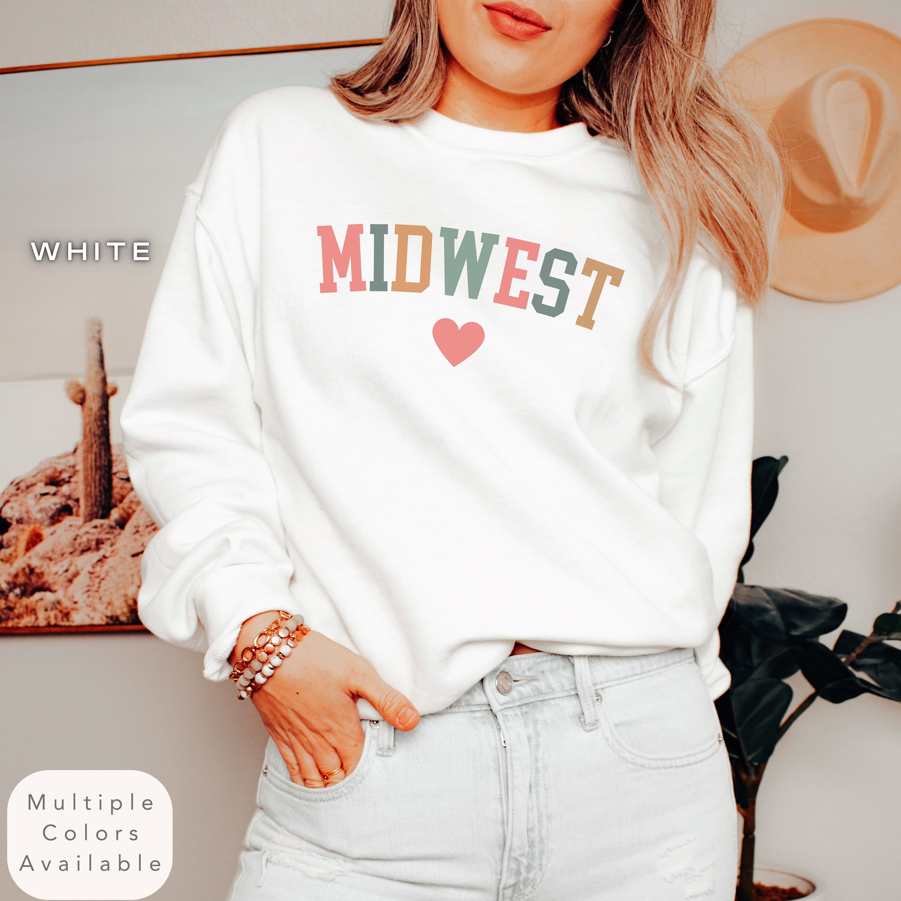 Cute Midwest Sweatshirt, Cosy Midwest Shirt, Trendy Midwestern Crewneck ...