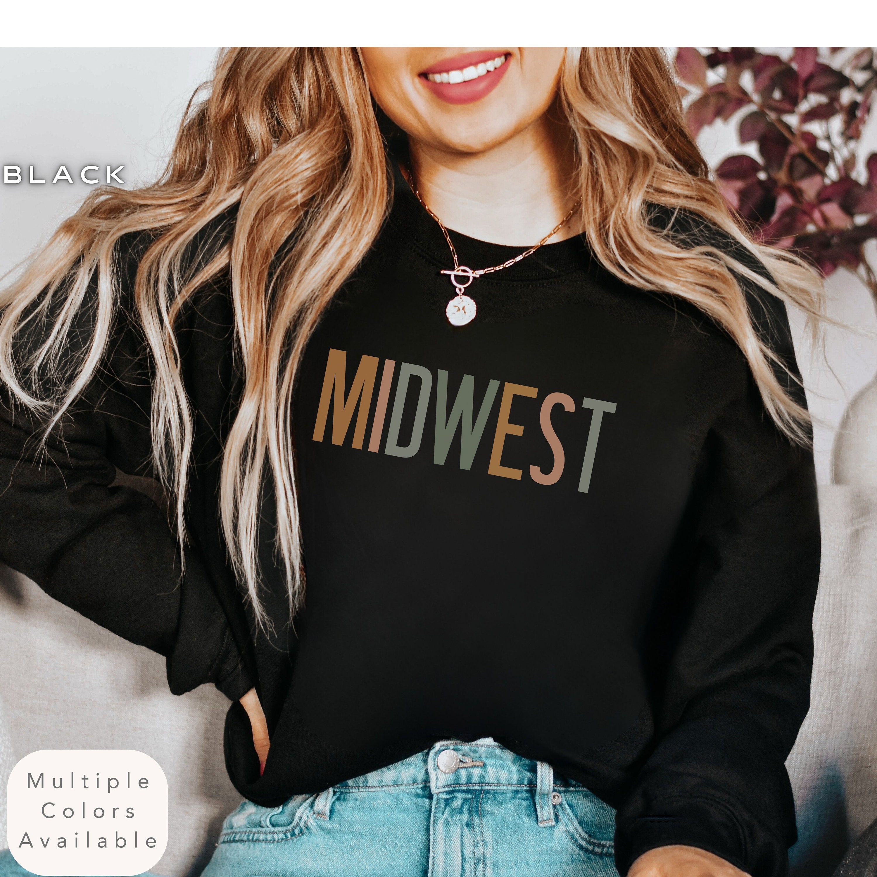 Cute Midwest Sweatshirt, Cosy Midwest Shirt, Trendy Midwestern Crewneck ...